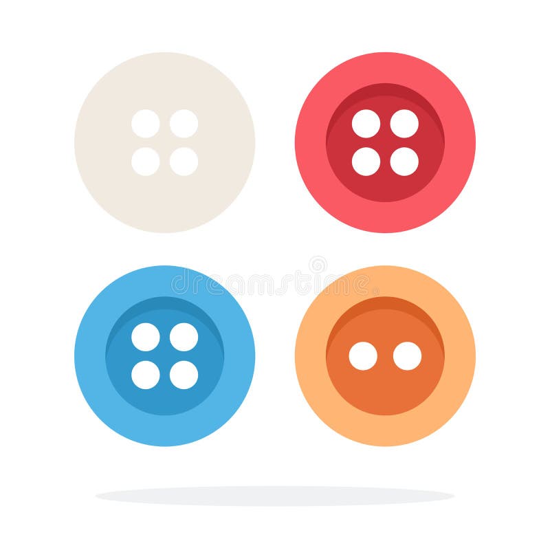 Four Colored Buttons Flat Isolated Stock Vector - Illustration of ...