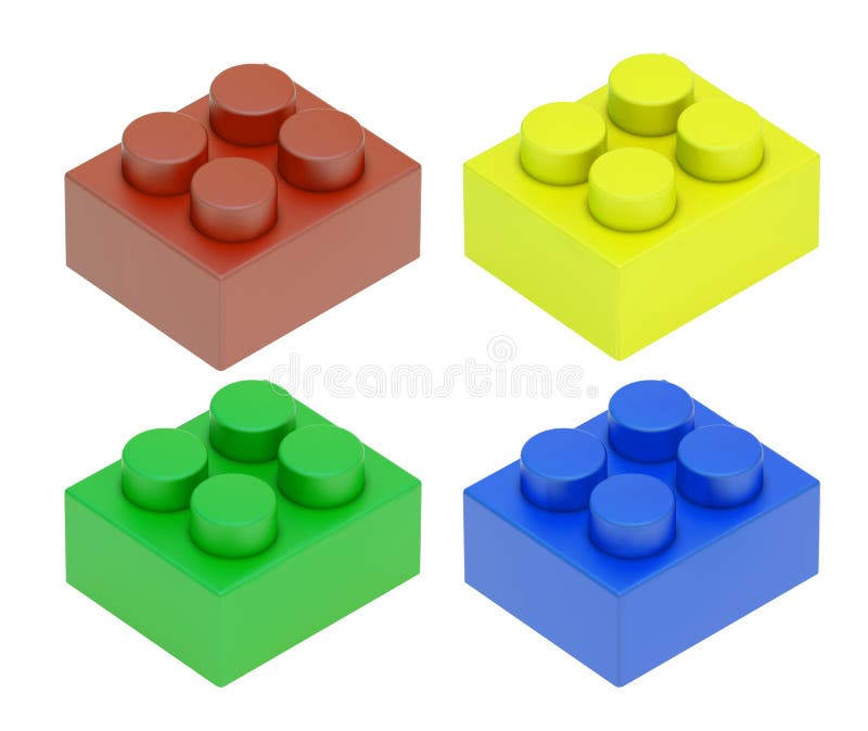 Four colored child blocks stock illustration. Illustration of blocks ...