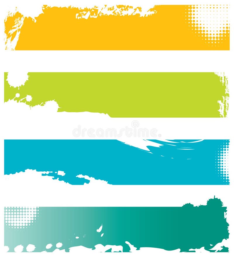 Grunge Colour Banners. Brush Abstract Background Stock Vector ...