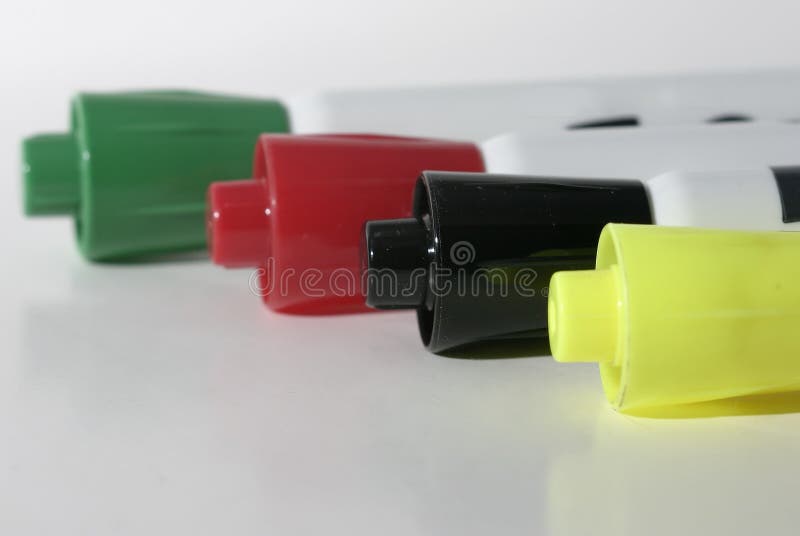 Four Colored markers stock image. Image of whiteboard, business - 47671