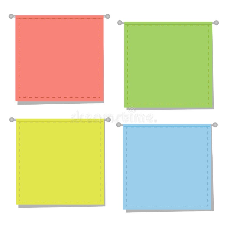 Four Hanging Signs Paper for Notes and Memos. Stock Vector ...