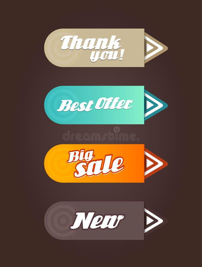 Four Colored Paper Arrows with General Text. Stock Vector ...