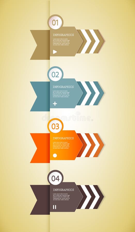 Four Colored Paper Arrows with Place for Your Own Text. Stock ...