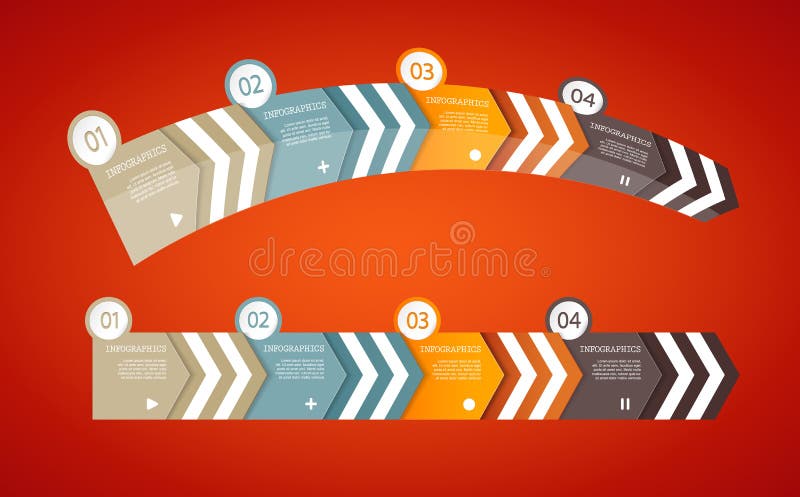 Four Colored Paper Arrows with Place for Your Own Text. Stock ...