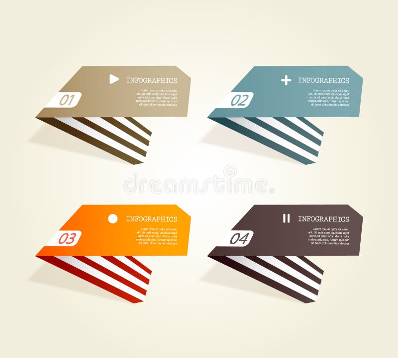 Four Colored Paper Notes with Place for Your Own Text. Stock Vector ...