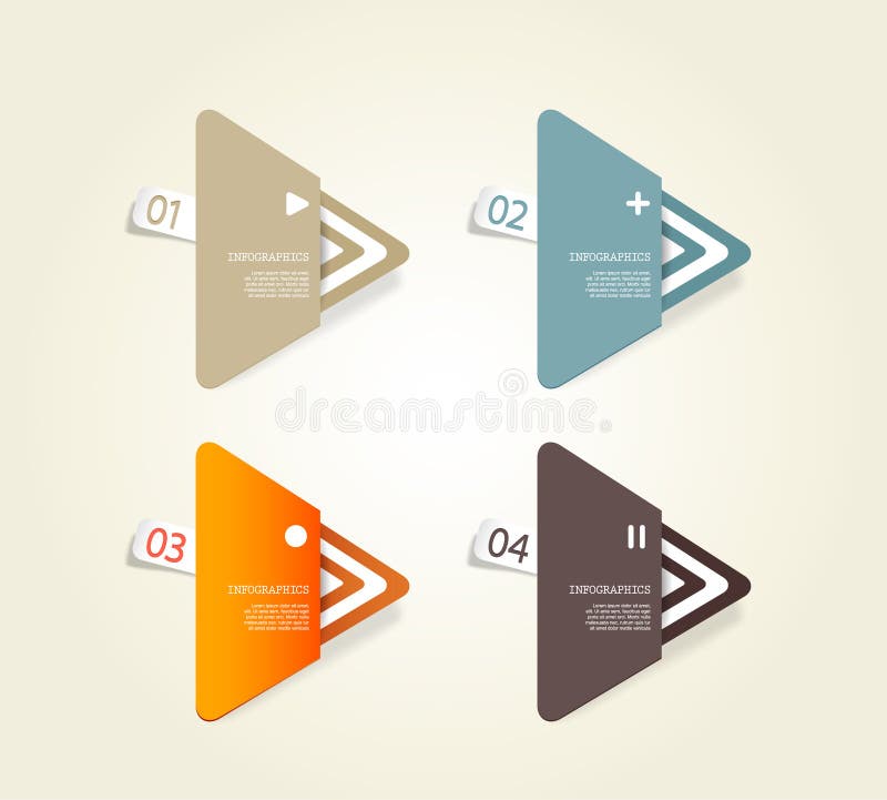 Four Colored Paper Triangles Stock Vector - Illustration of icons ...