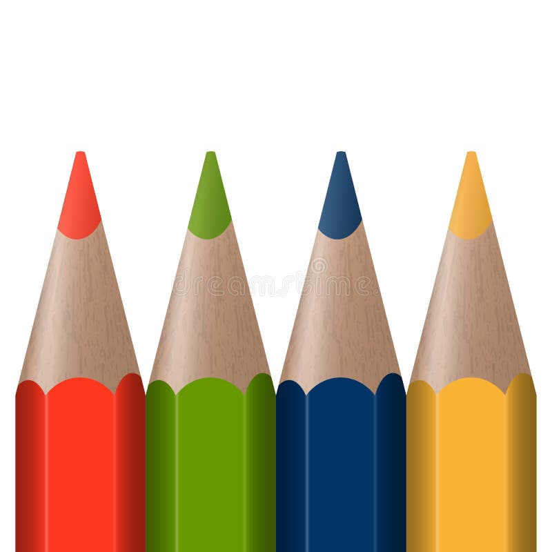 Four colored pens stock vector. Illustration of geometric - 59442981