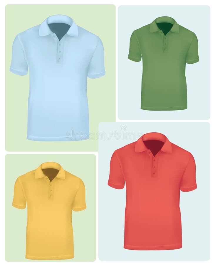 Colored Polo Shirts with Caps. Stock Vector - Illustration of outfit ...