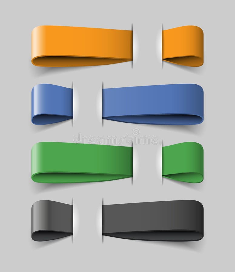Four Colored Ribbons with Data Template for Infographics Stock Vector ...