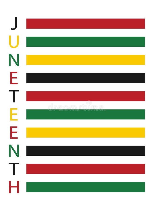 Four Colored Squares with Caption for Juneteenth Stock Vector ...