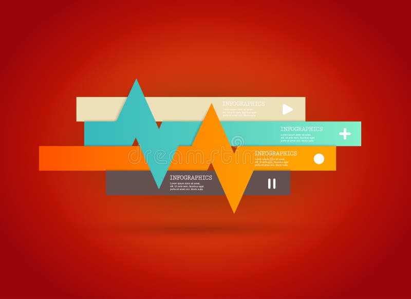 Four colored paper stripes stock vector. Illustration of design - 30091851