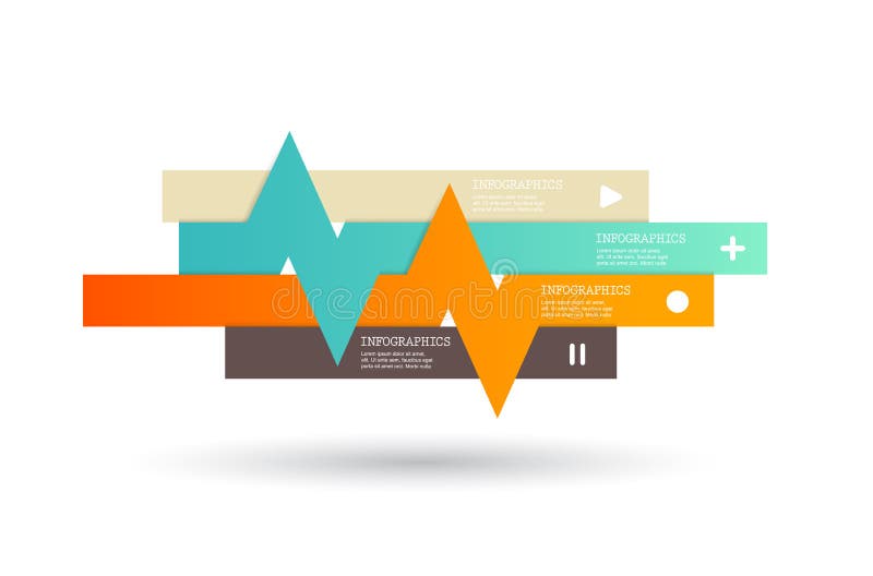 Four colored paper stripes stock vector. Illustration of design - 30091851