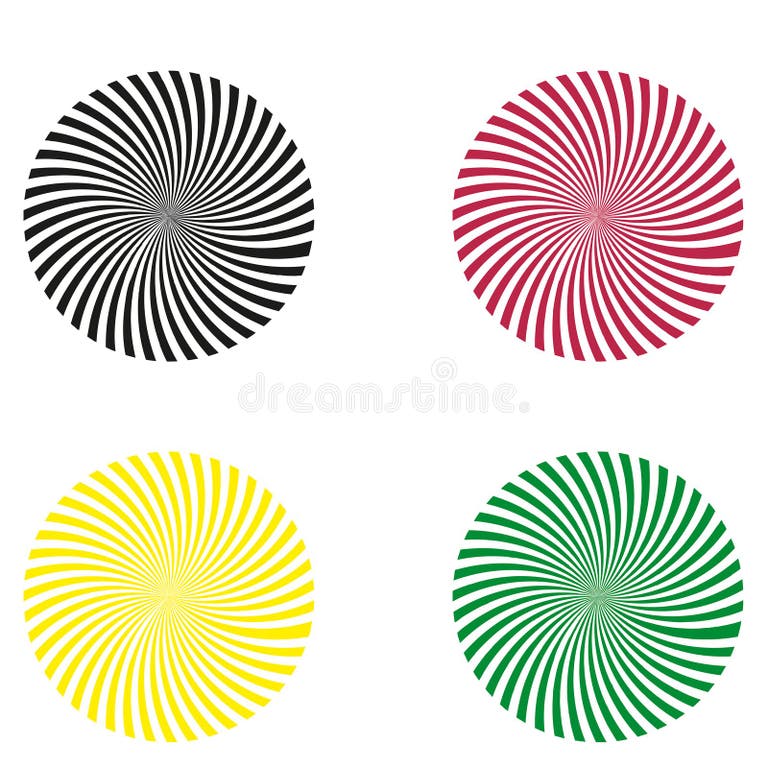 Four Colored Swirl Circles on a White Background Stock Illustration ...