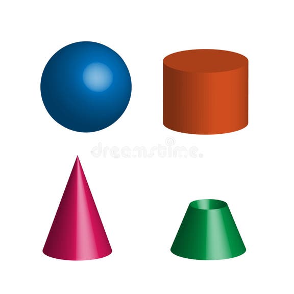 Four Colored Volumetric Figures Stock Vector - Illustration of ...