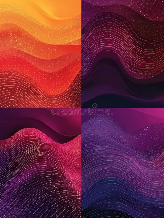 Four Colored Waves stock photo. Image of colors, yellow - 378115284