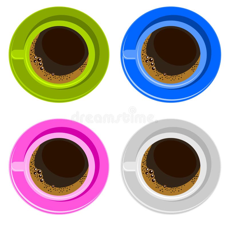 Coffee Cups Four Stock Illustrations – 231 Coffee Cups Four Stock ...