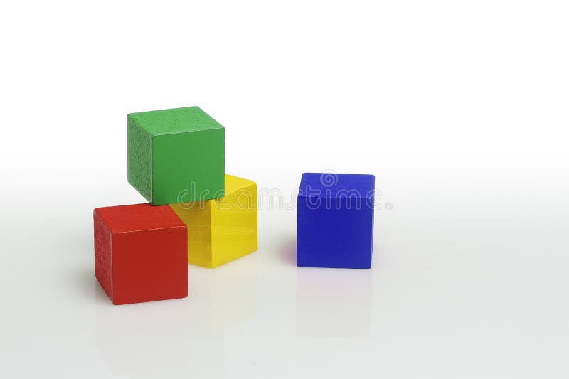Four colorful cubes stock image. Image of green, white - 227684035