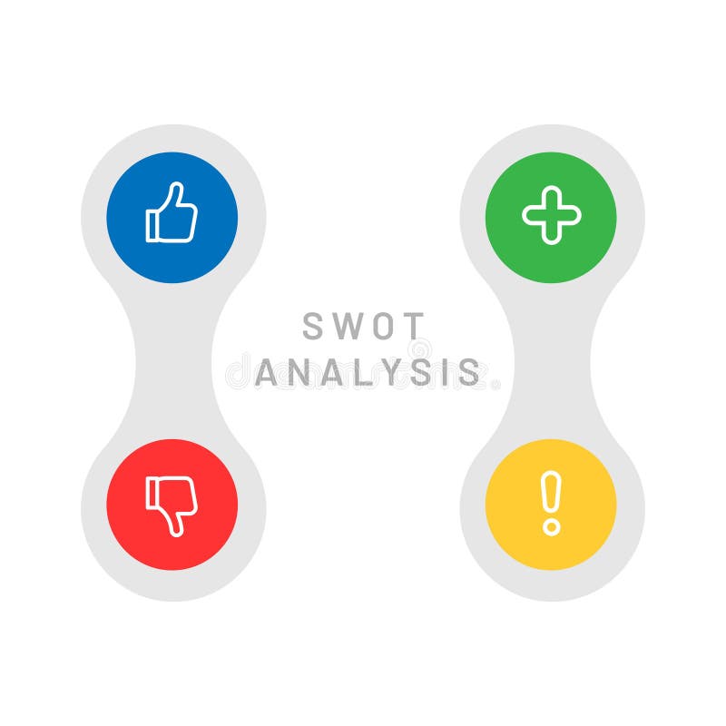 Four Colorful Elements Concept of SWOT-analysis Template Stock Vector ...