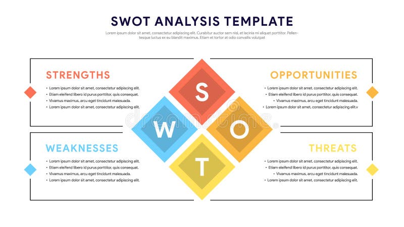 Four Colorful Elements with Text Inside Placed Around Rectangle ...