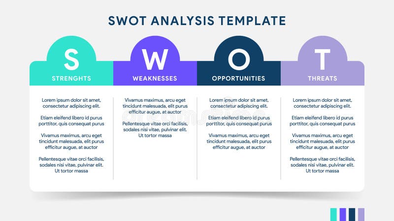 Four Colorful Elements with Text Inside Placed Around Table. Concept of ...
