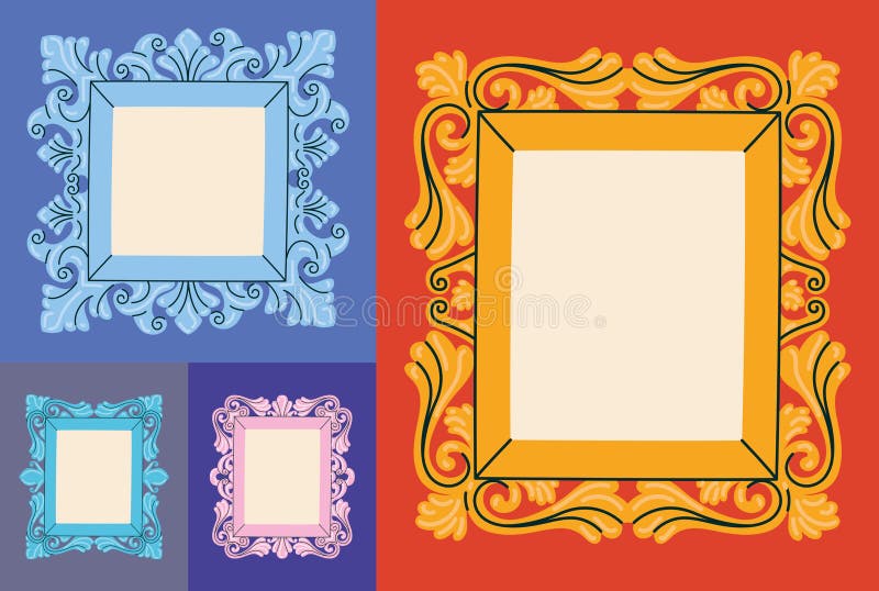 Four colorful frames stock vector. Illustration of decoration - 229877923