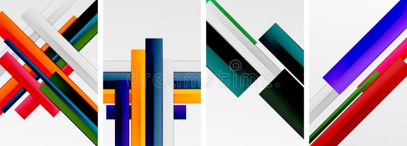 Four Colorful Geometric Shapes Form a Pattern on a White Background ...