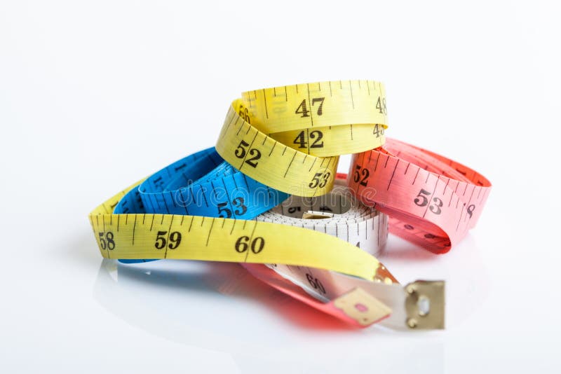 Four Colorful Measuring Tapes Stock Photo - Image of slimming, health ...