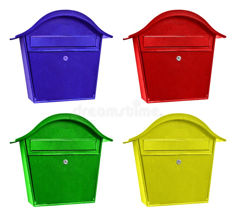 Blue and red post boxes stock image. Image of europe, boxes - 4357675