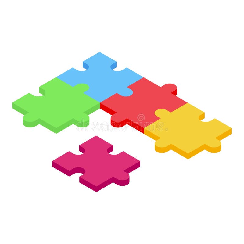 Four Colorful Puzzle Pieces Connecting, Concept of Problem Solving ...