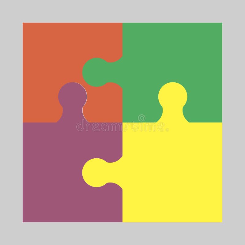 Four colorful puzzle stock vector. Illustration of framework - 81378391