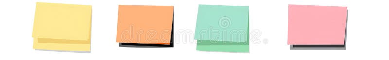Four Colorful Rectangular Notepads Displayed in a Row Stock ...