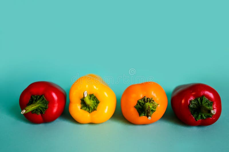 Colorful Sweet Pepper. Sweet Red Yellow and Orange Pepper Set of Three ...