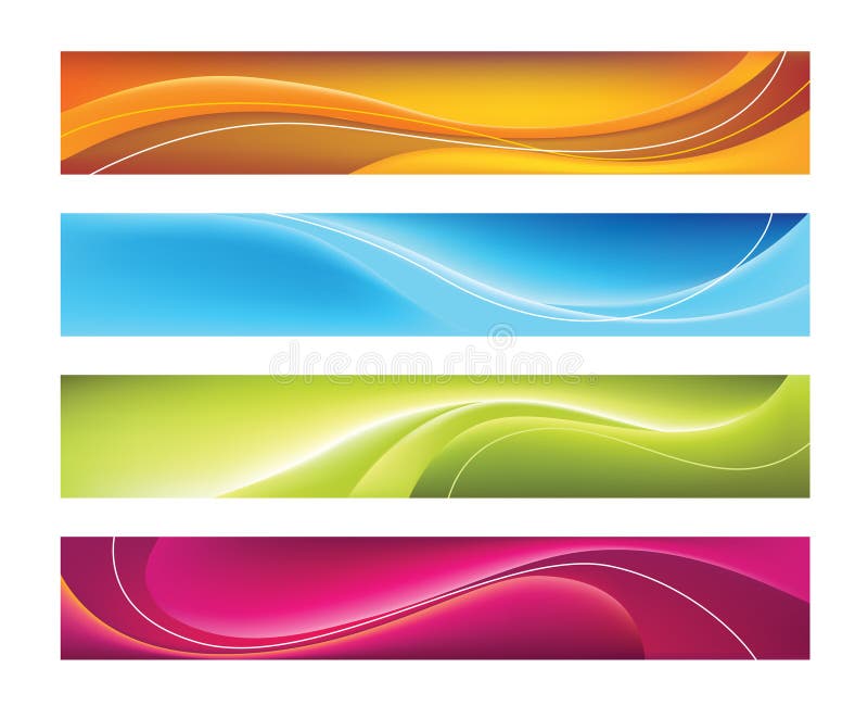 Four Colorful Vector Banners Stock Vector - Illustration of orange ...