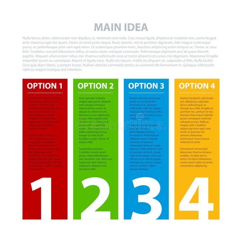 Four Colorful Vertical Banners, Numbered from One To Four Stock Vector ...