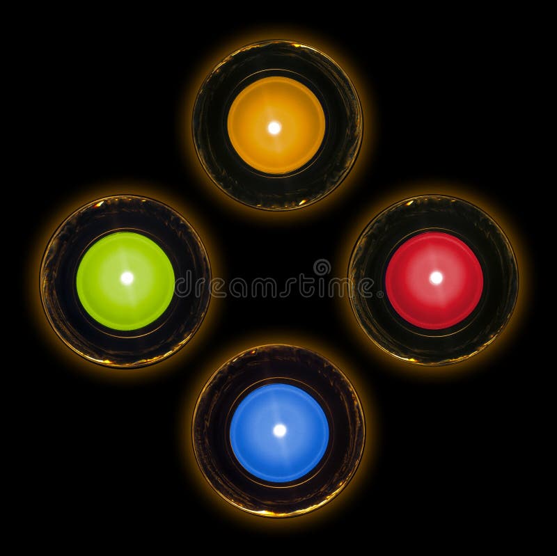Four colors of candles stock image. Image of season, square - 28796113