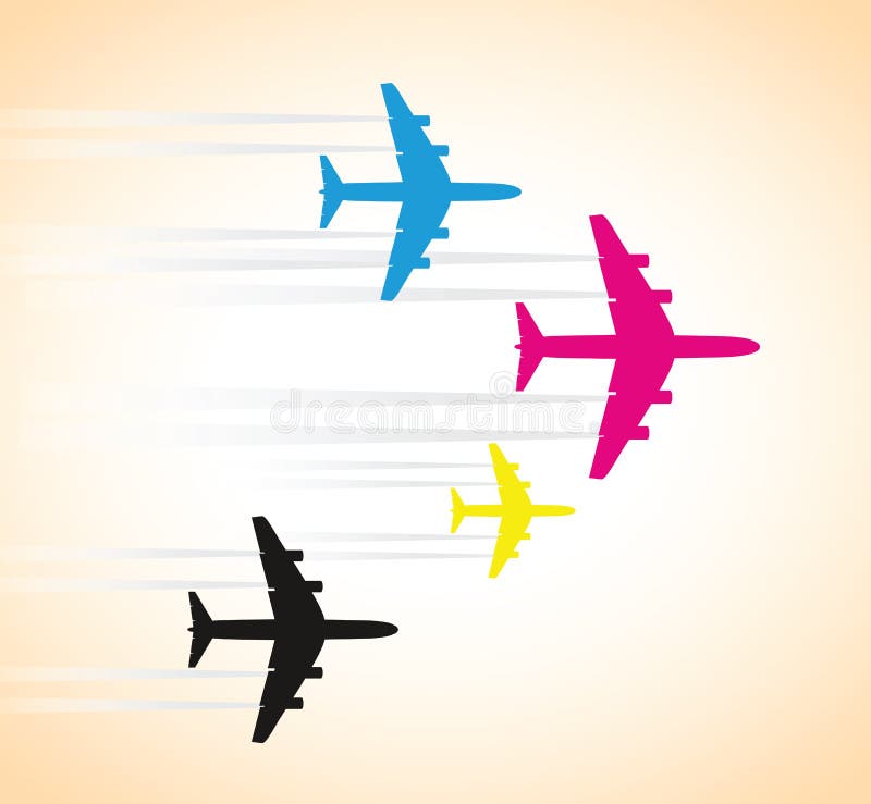 Four colourful airplanes stock vector. Illustration of aeroplane - 35906687