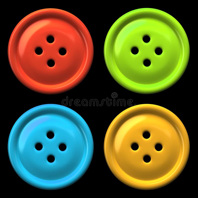 Set of Realistic Clothing Buttons Stock Vector - Illustration of design ...