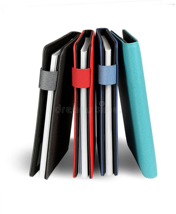 Four Colourful Diaries stock image. Image of flap, magnetic - 234792491