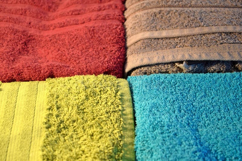 Four colourful towels stock image. Image of patterns - 101345237