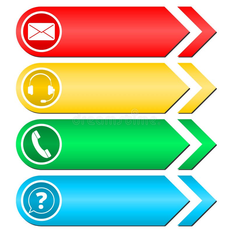 Four contact buttons stock vector. Illustration of circle - 101450627