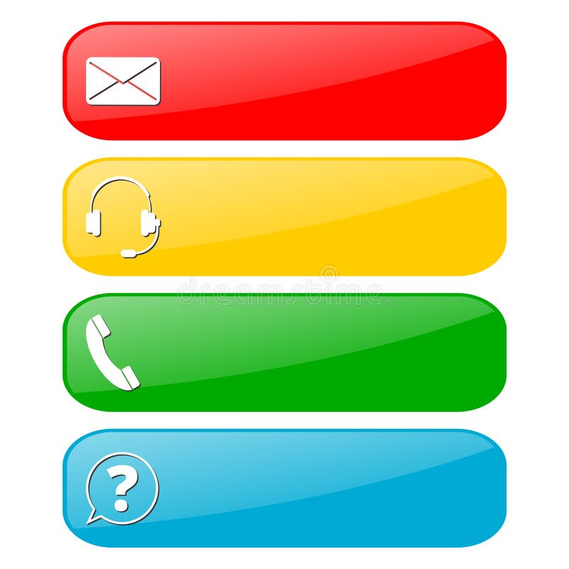 Four contact buttons stock vector. Illustration of email - 97704540