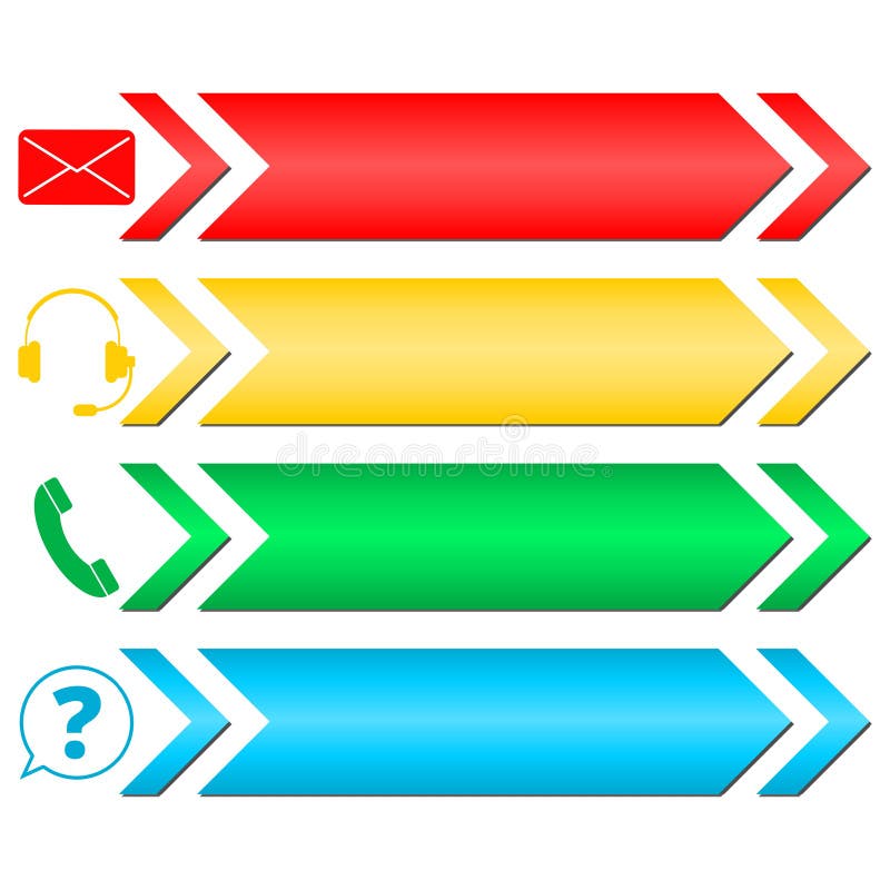 Four contact buttons stock vector. Illustration of green - 101450767