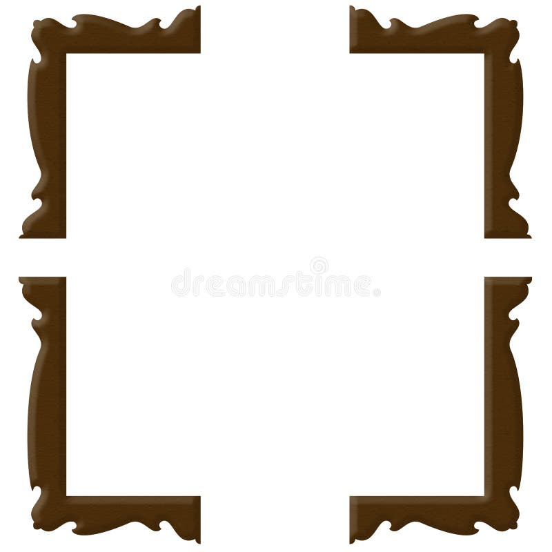 Four Corner Frame on White Background Stock Illustration - Illustration ...