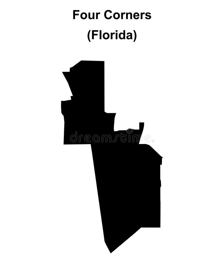 Four Corners outline map stock vector. Illustration of isolated - 357250694