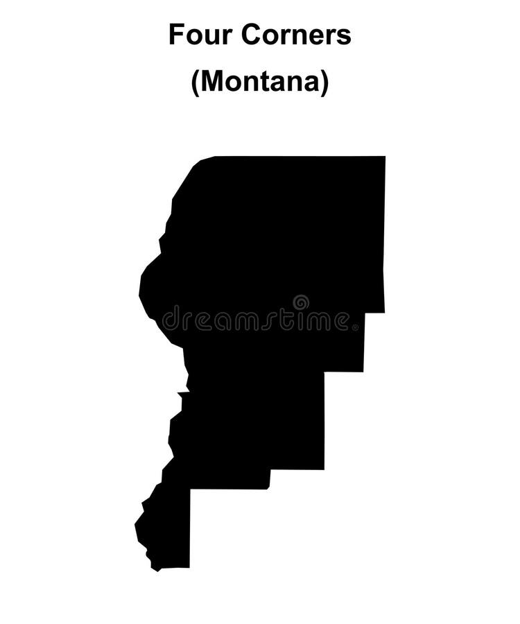 Four Corners outline map stock vector. Illustration of vector - 387465505