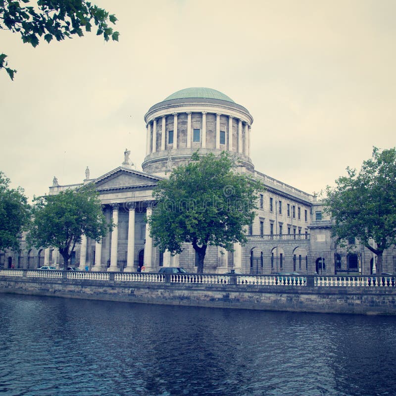 Four courts stock image. Image of eire, street, liffey - 15796047