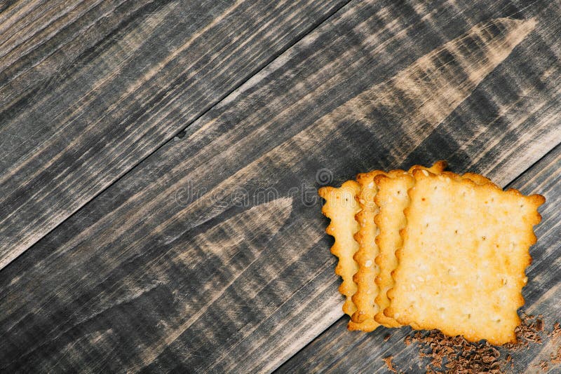 Four crackers on table stock image. Image of biscuit - 104254451