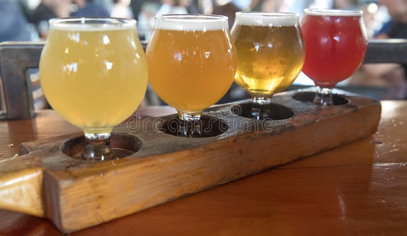 Craft Beer Sample Tasting Flight Stock Image - Image of brewery, brew ...