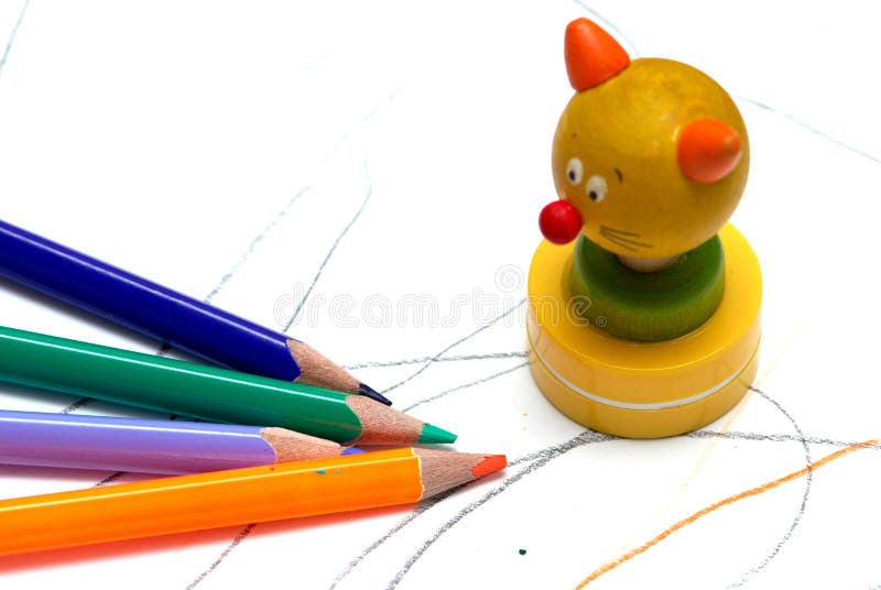 Four crayons stock photo. Image of equipment, lines, blue - 15698188