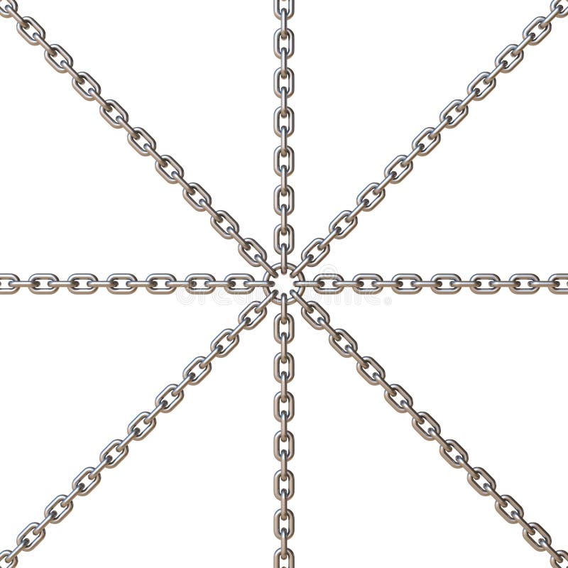 Four Crossing Steel Chains 3D Stock Illustration - Illustration of ...